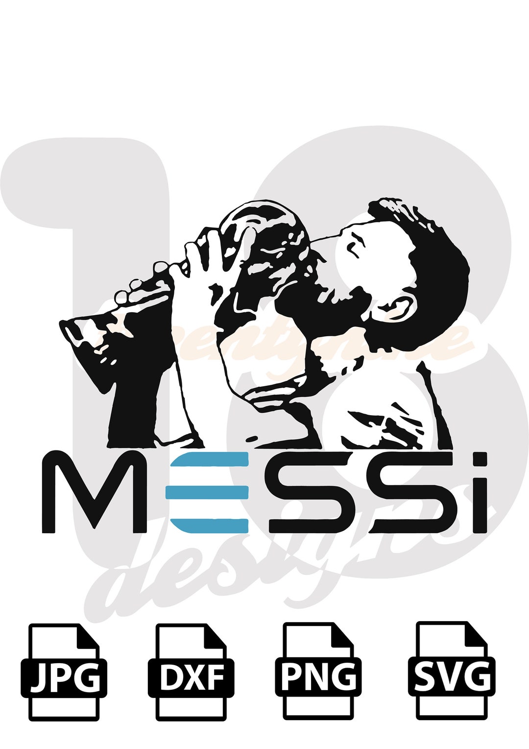 Messi SVG, PNG, PDF & Dxf Files, T-shirt Design, Digital Prints ...