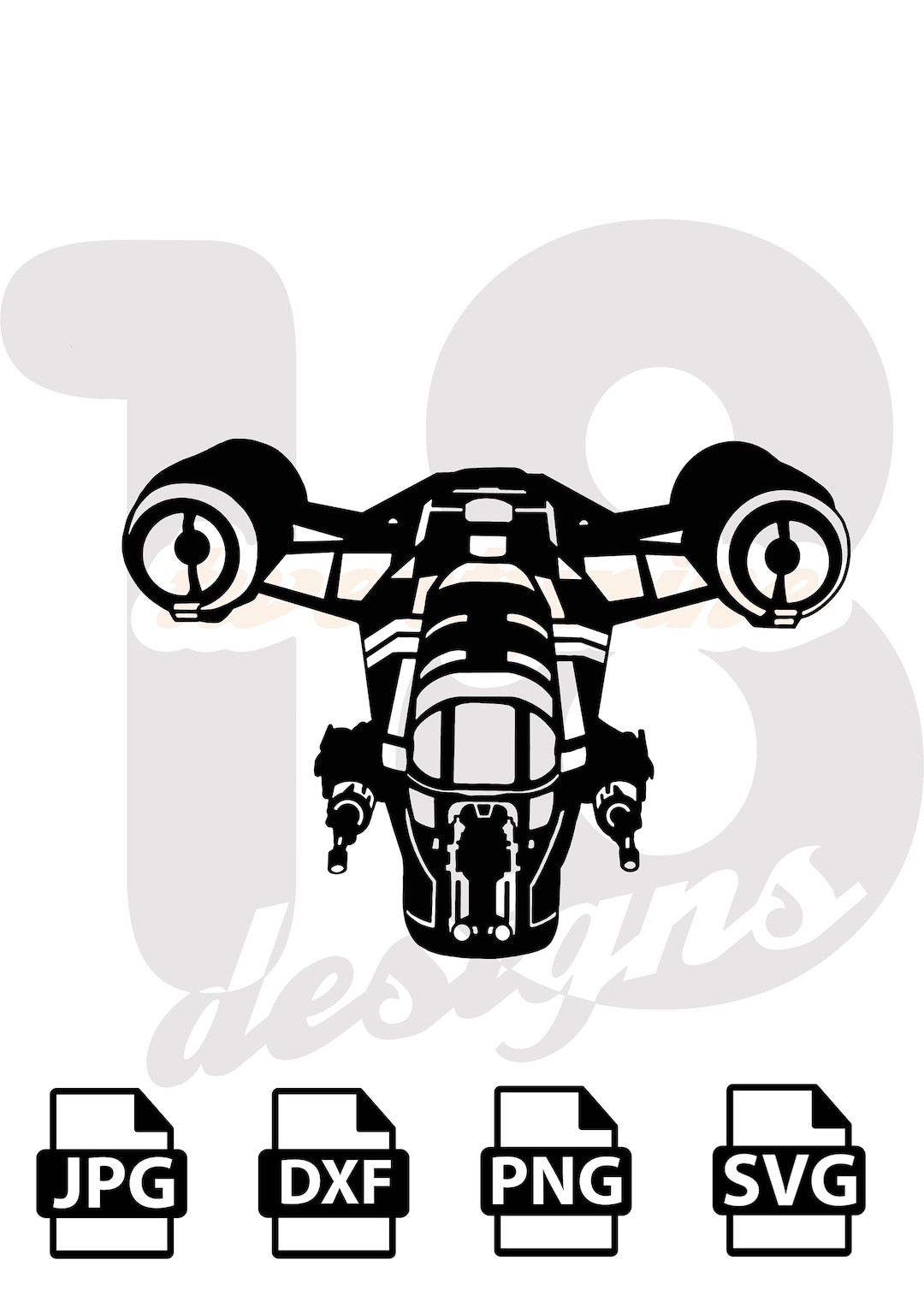 Razorcrest Mandalorian SVG, PNG, PDF & Dxf Files, T-shirt Design ...