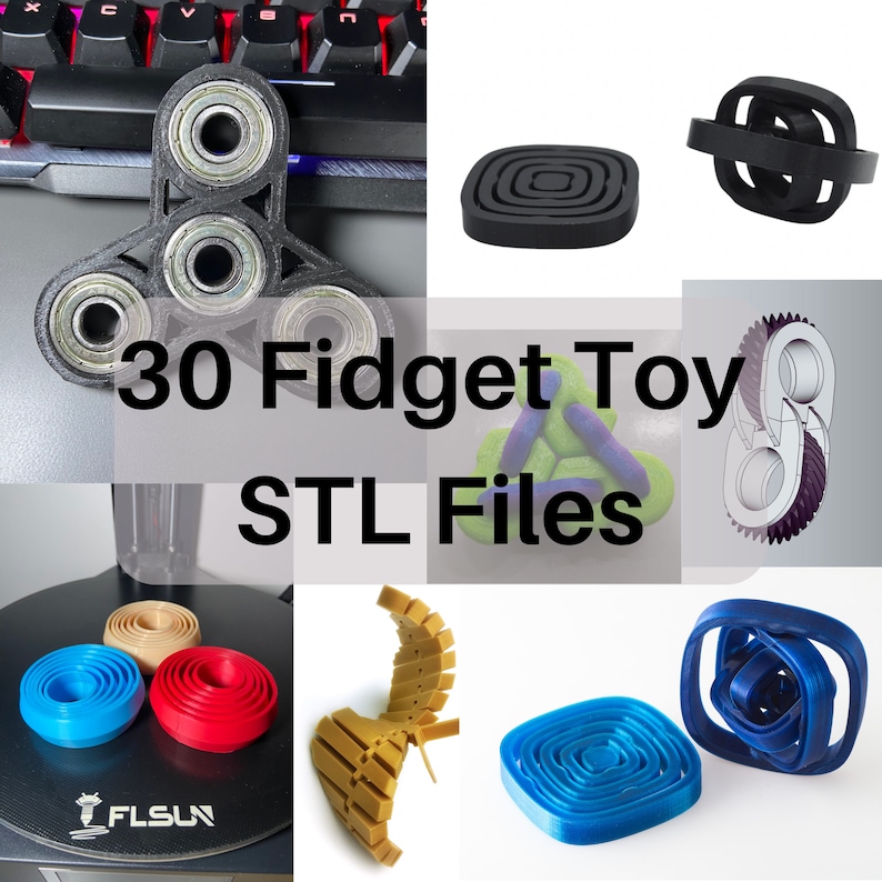 30 Fidget Toy STL Files 3D Printing Files 30 3D Models 3D Printer Files ...