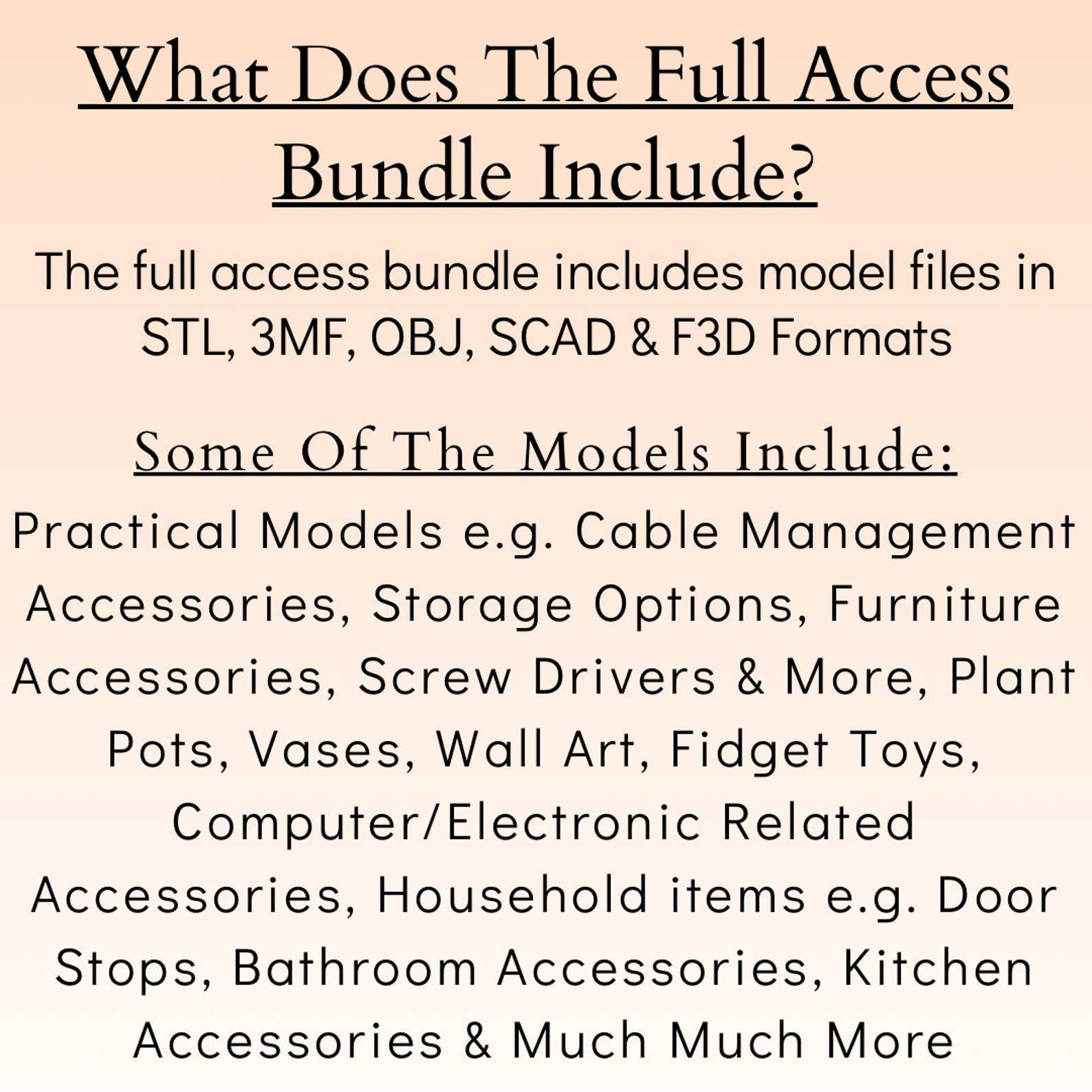 Full Access to All Past and Future STL Files - Whole Etsy Shop - All ...