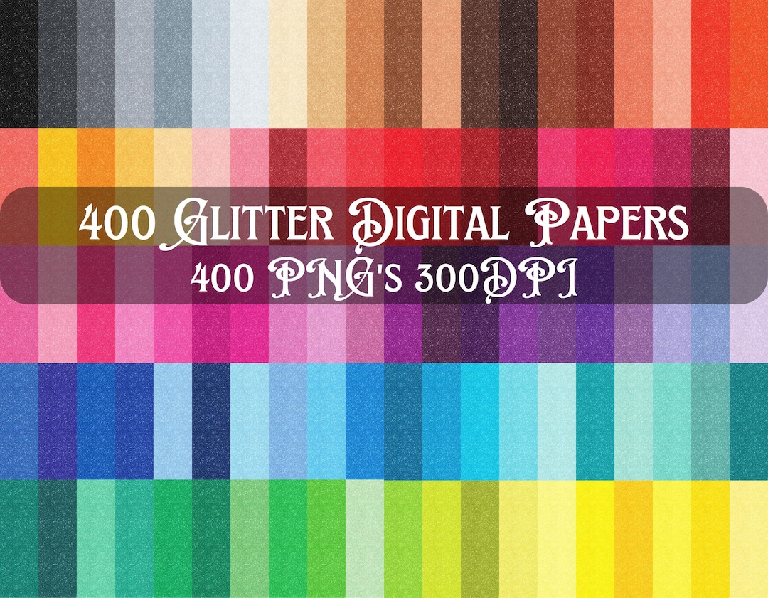 400 Glitter Digital Paper Rainbow Glitter Digital Paper Glitter Clipart ...