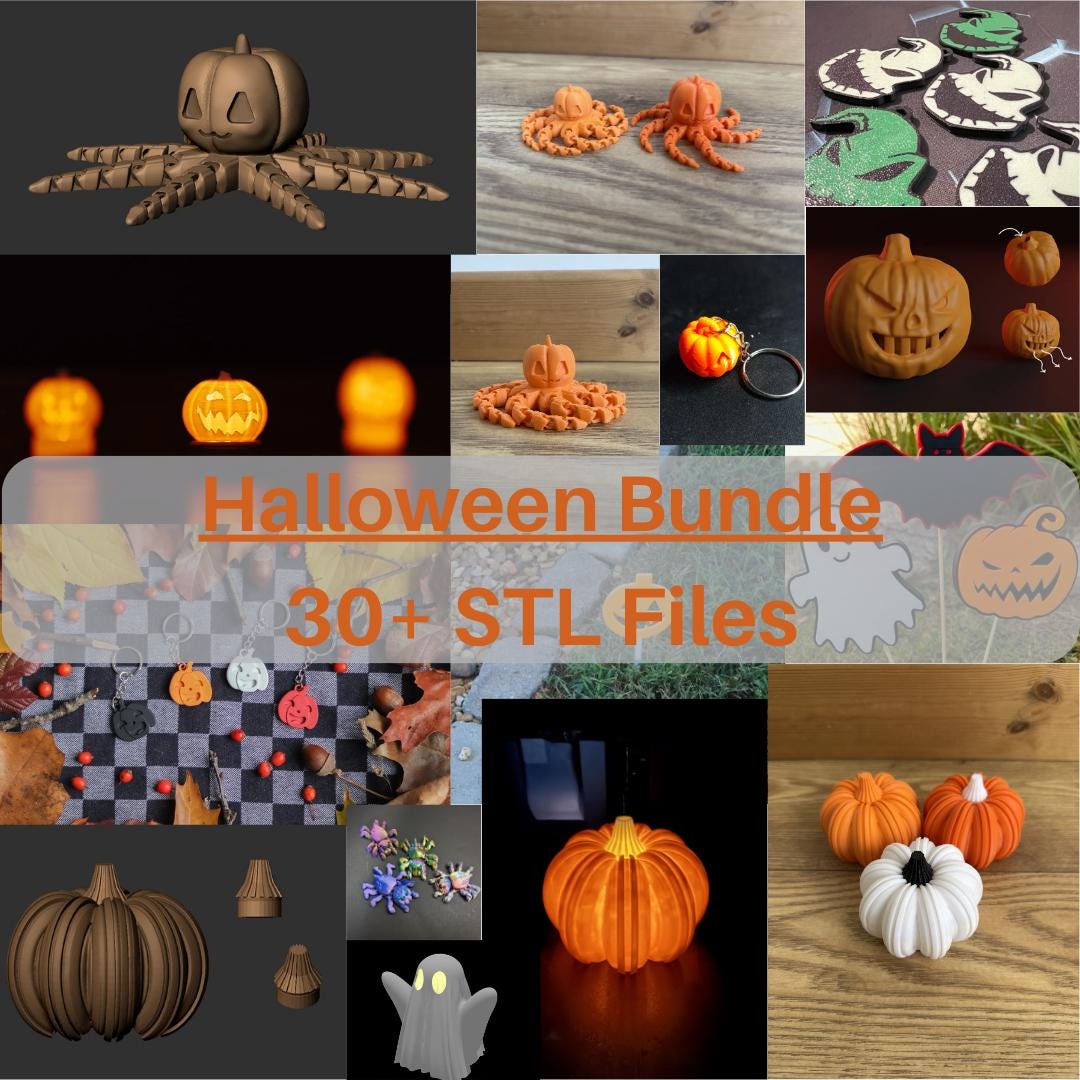 Halloween STL Bundle - 3D Printable Models: Pumpkins, Ghosts, Witches ...