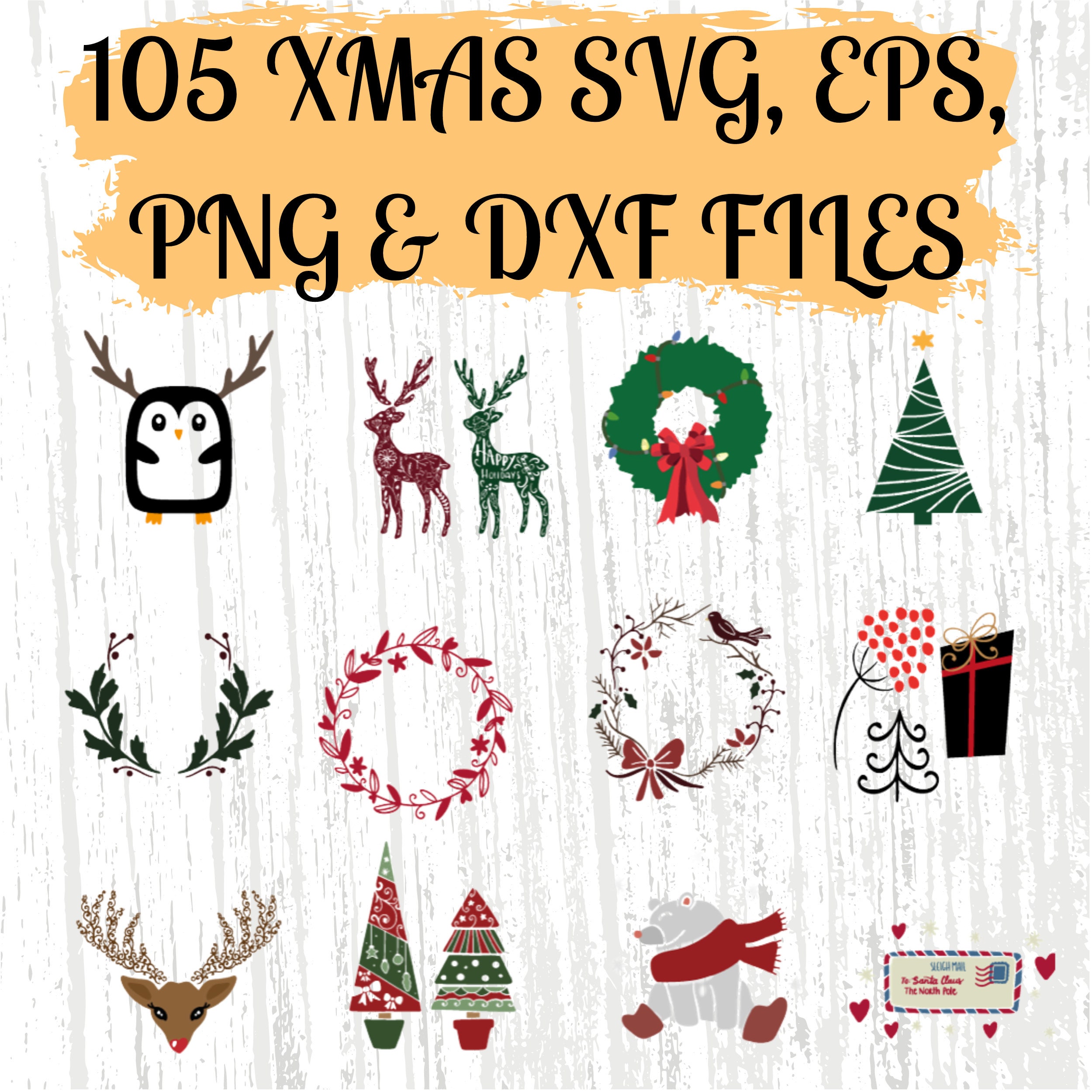 Christmas Bundle SVG Part 1 Svg Eps Png & Dxf Bundle - Etsy