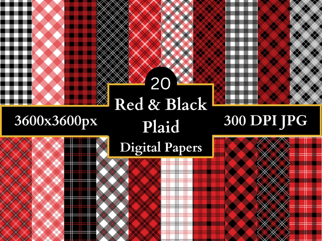 Red & Black Plaid Pattern Sublimation Design PNG Files Sublimation ...