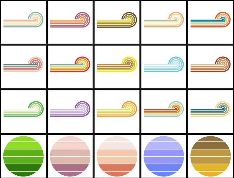 Retro Shapes SVG Bundle Retro Geometric Shapes Machine Cut Files and ...