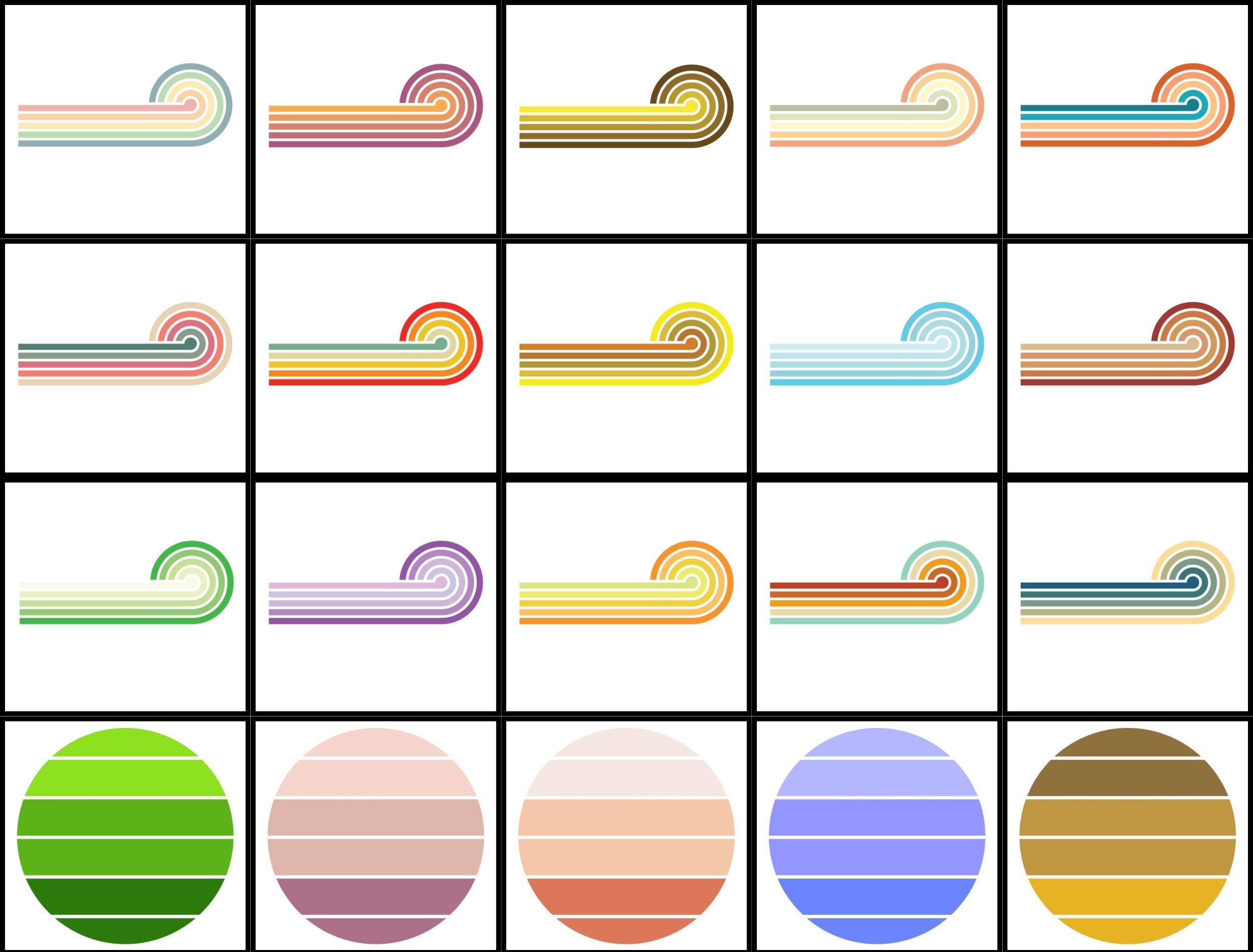 Retro Shapes SVG Bundle Retro Geometric Shapes Machine Cut Files and ...