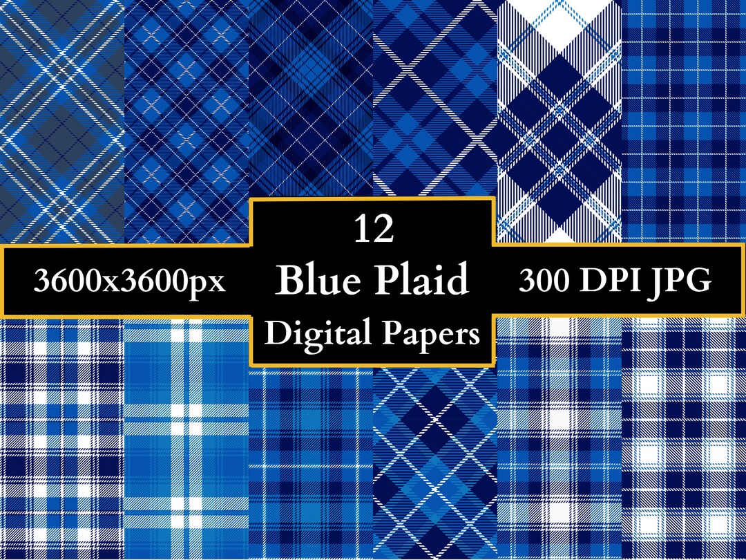Blue Plaid Pattern Sublimation Design Digital Paper PNG Files ...