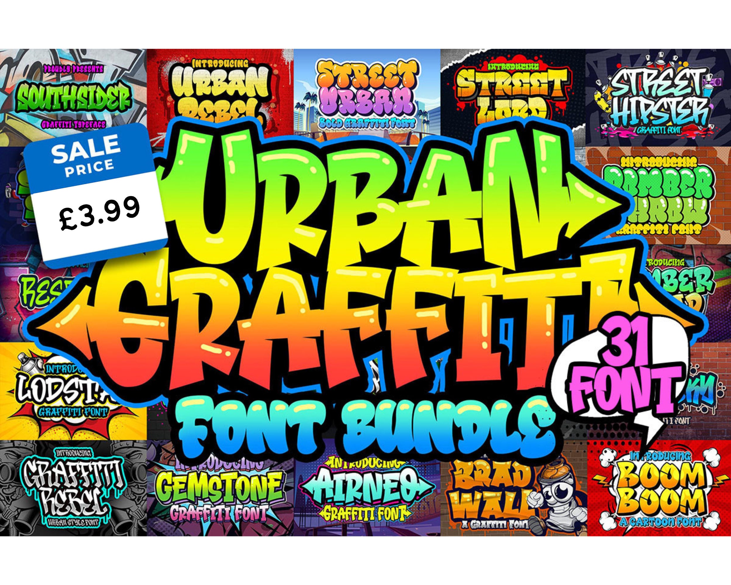 31 Graffiti Fonts for Windows, Mac, Linux, Cricut TTF OTF Files ...