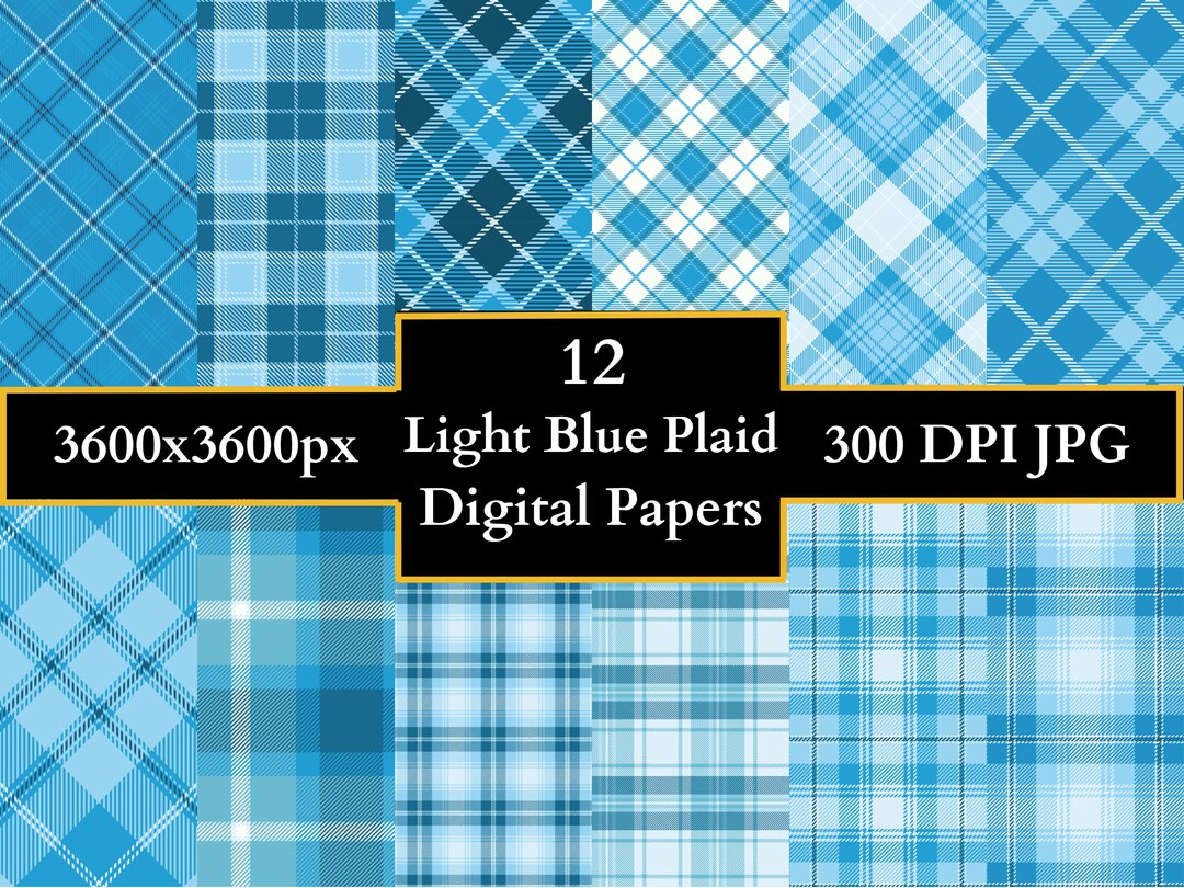 Light Blue Plaid Pattern Sublimation Design PNG Files Sublimation ...