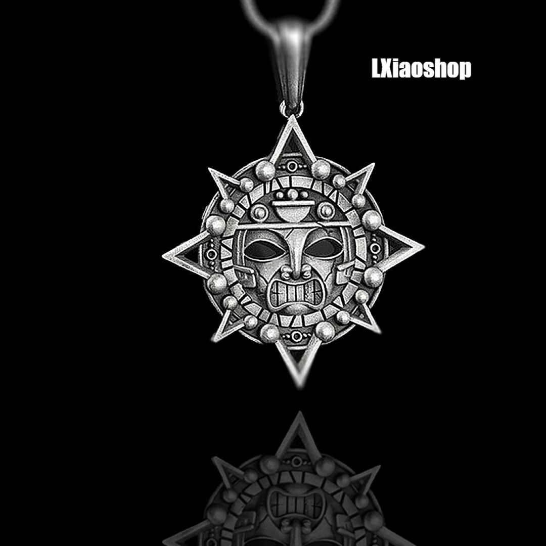 Aztec Mayan Sun Handmade Necklace, Aztec Mayan Sun Men's Jewelry, Aztec ...