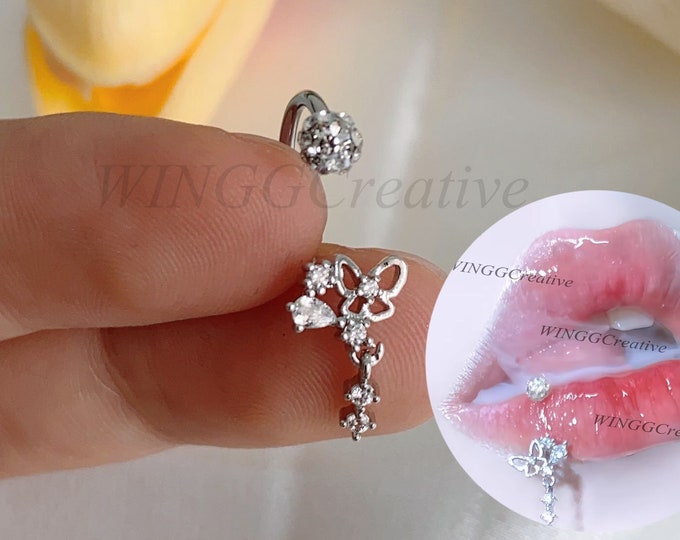 Lip to Ear Chain, Lip Chain, Lip Piercing Chain, Lip Ring Chain, Lip ...