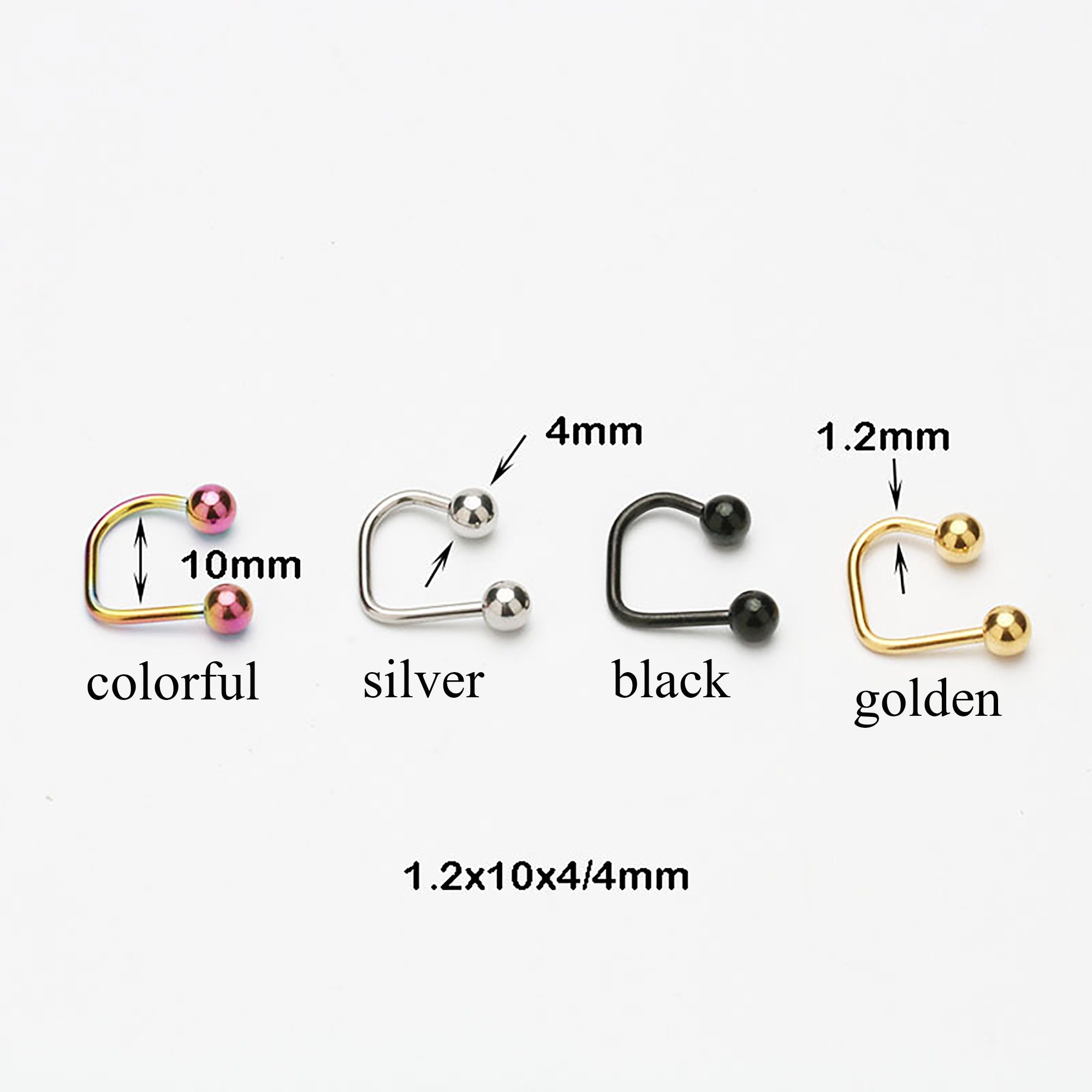 Round Ball U-shaped Lip Stud, Devil Horseshoe Lip Ring, Punk Stud ...