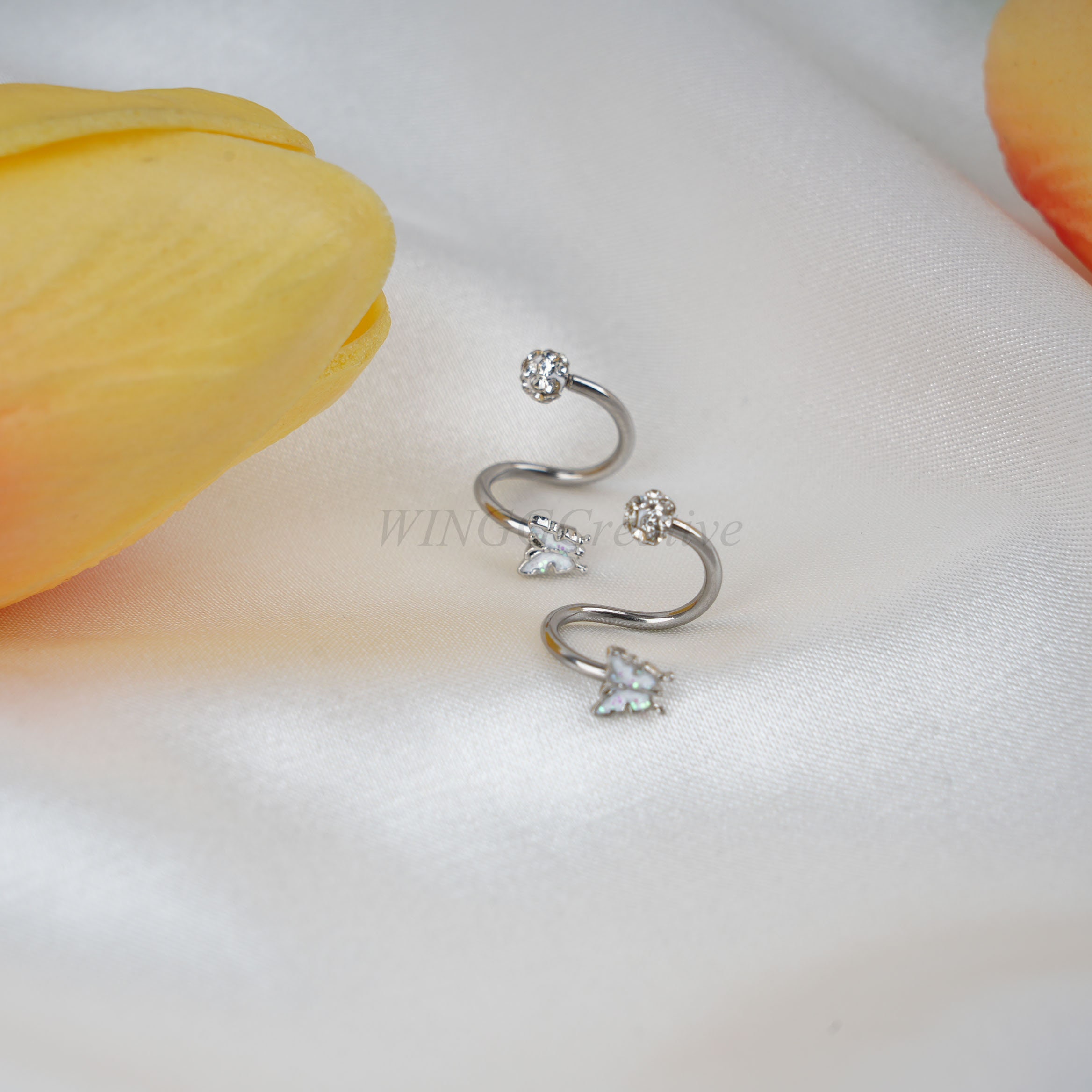 S Shape Butterfly Lip Ring, Sweet Lip Ring, Nose Ring, Lip Piercing ...