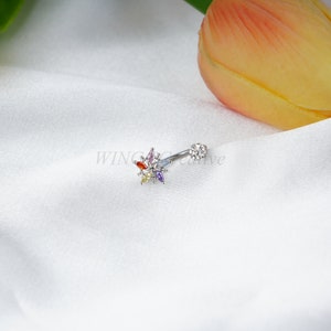 5 Color Star Lip Ring, Aesthetics Zircon Lip Ring, Sweet Lip Piercing ...