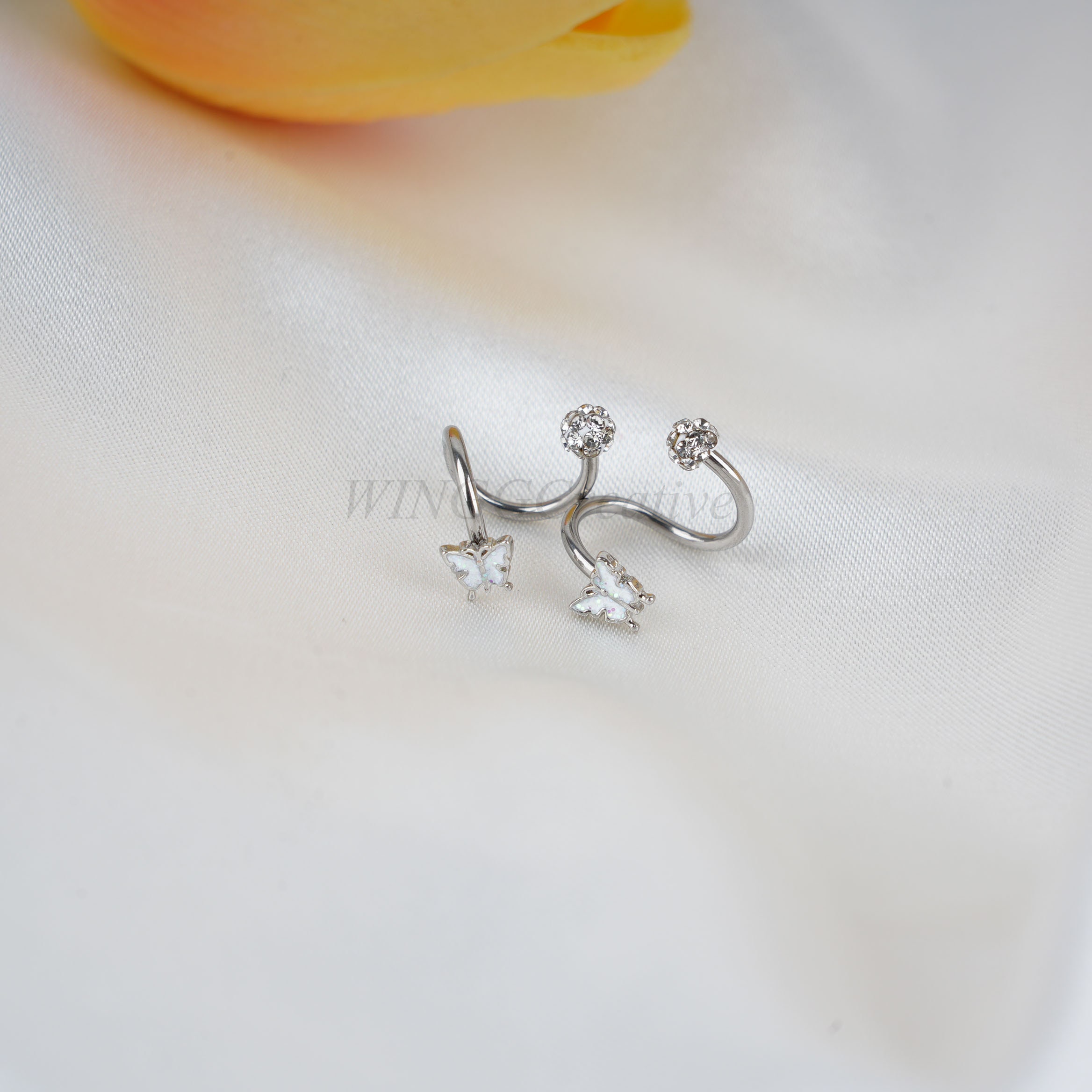 S Shape Butterfly Lip Ring, Sweet Lip Ring, Nose Ring, Lip Piercing ...