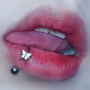 Butterfly Lip Ring, Sweet Lip Ring, Nose Ring, Eyebrow Ring, Cartilage ...