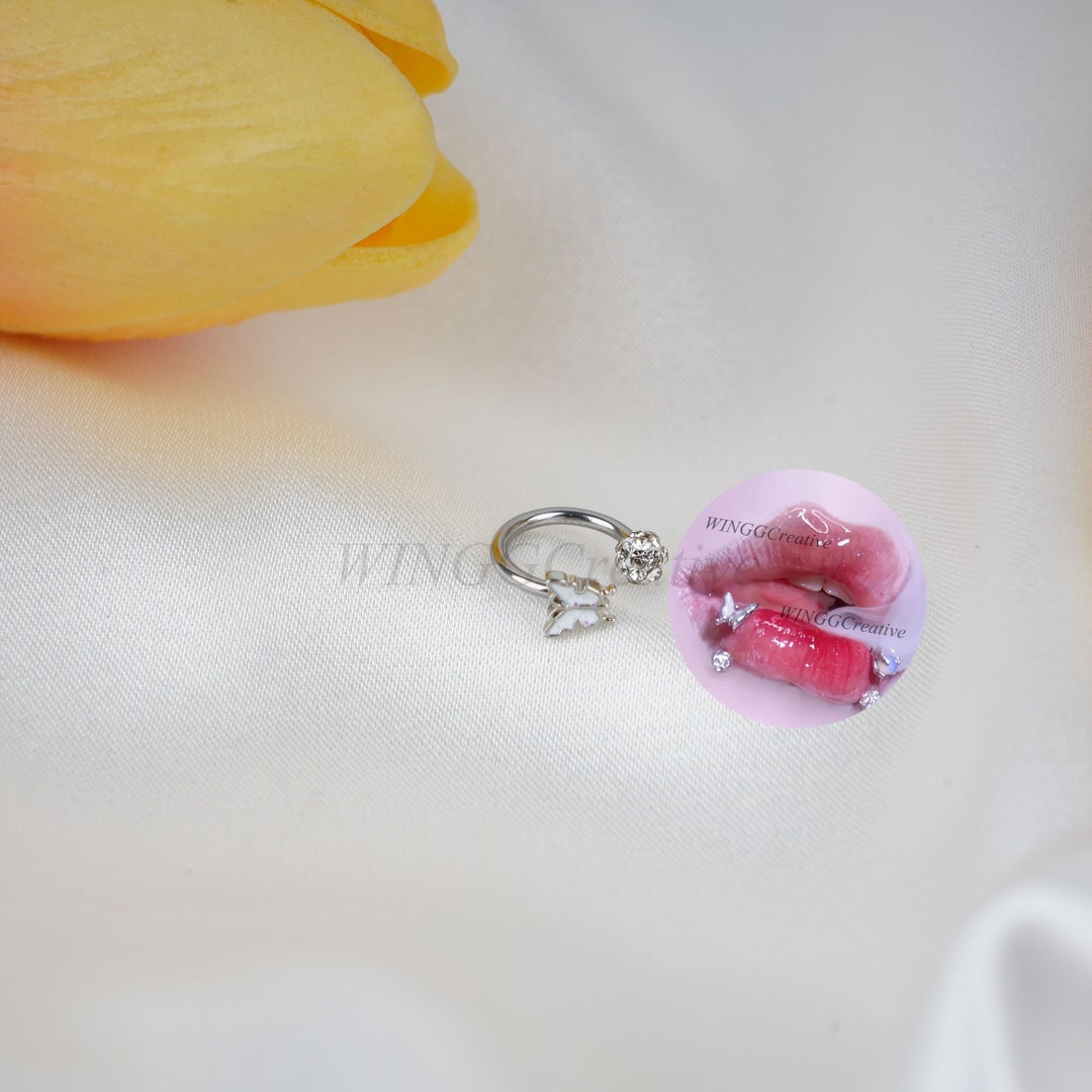 Butterfly Lip Ring, Sweet Lip Ring, Cartilage Piercing, Fashion Eyebrow ...