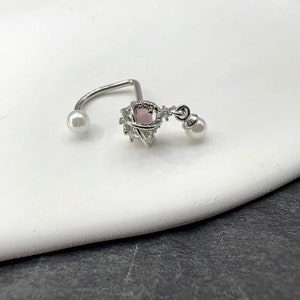 Shiny Planet Chain Lip Ring, Sweet Preal Lip Ring, Punk Stud Piercings ...