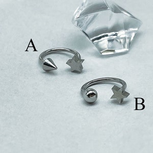 Star Demon Lip Ring, Cool Tragus Piercing, Personality Lip Ring ...