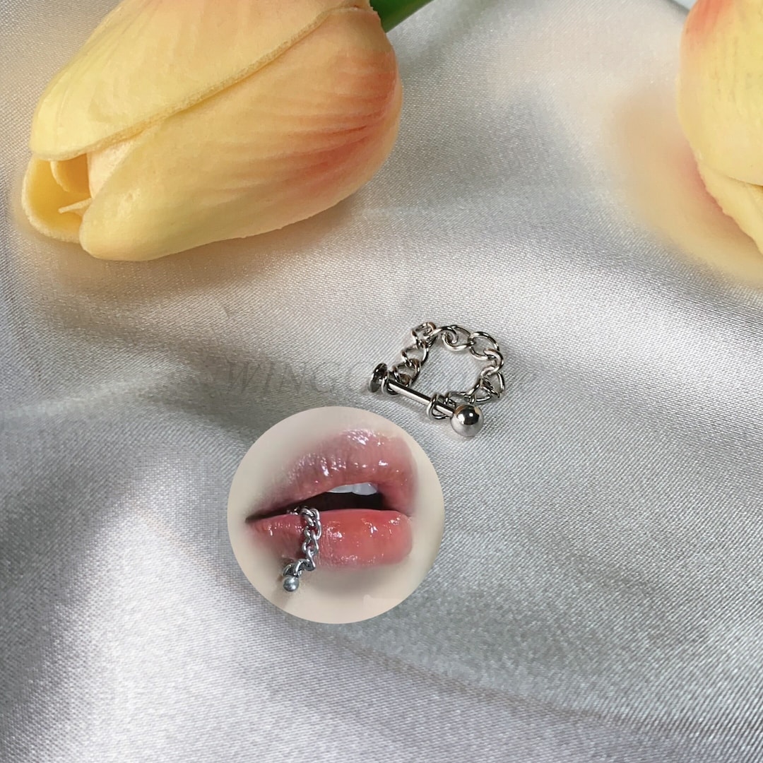 Chain Lip Ring, Personality Lip Ring, Punk Style Ring, Cartilage Tragus ...