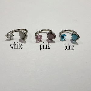 Heart-shaped Crystal Lip Ring, Personality Lip Stud, Punk Style Stud ...