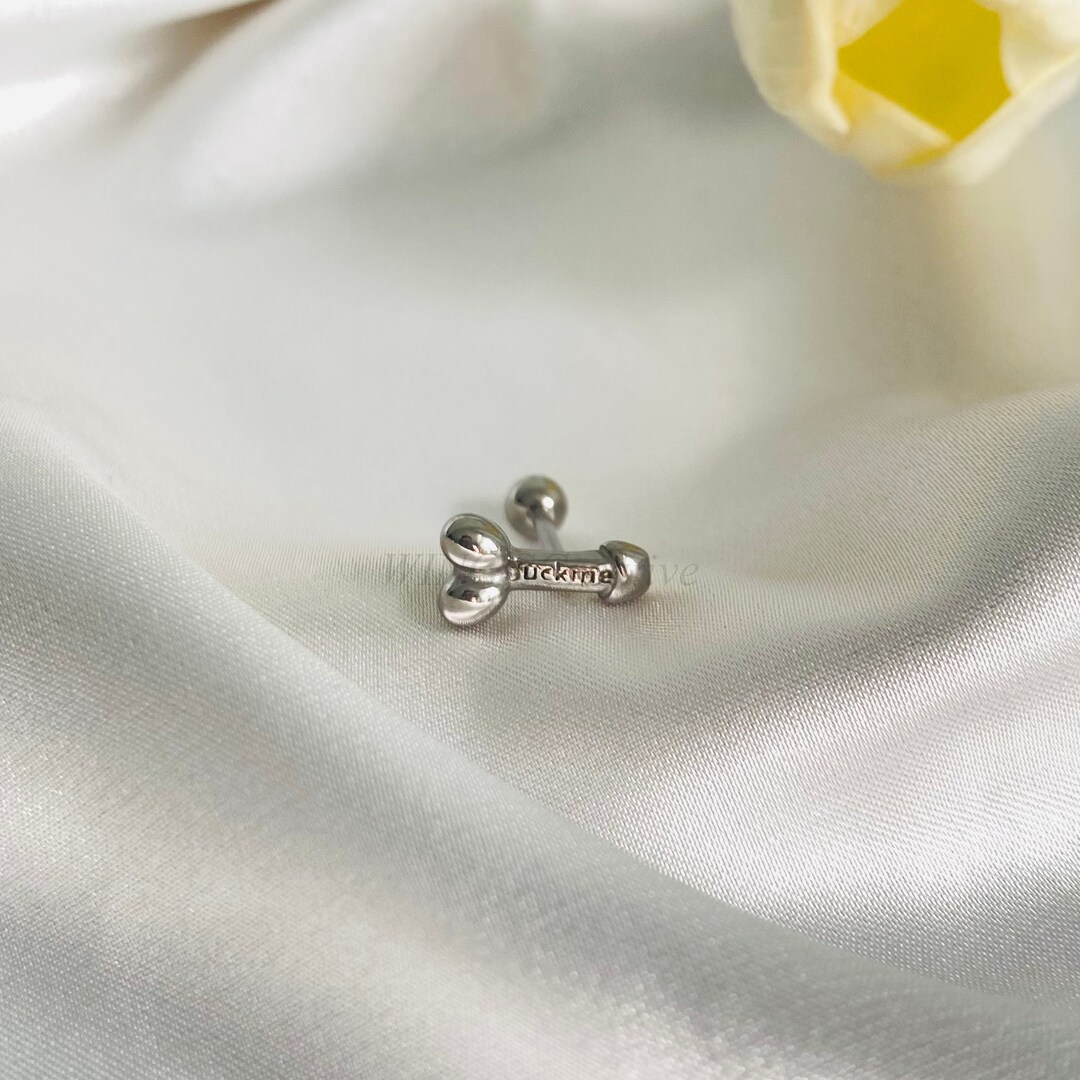 Suck Me Tongue Stud, Cool Tongue Ring, Titanium Steel Tongue Stud ...