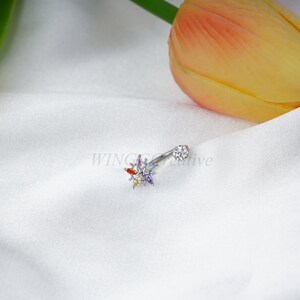 5 Color Star Lip Ring, Aesthetics Zircon Lip Ring, Sweet Lip Piercing ...