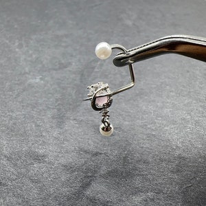 Shiny Planet Chain Lip Ring, Sweet Preal Lip Ring, Punk Stud Piercings ...
