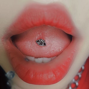 Cartoon Character Barbell Tongue Ring, Cute Tongue Stud, Titanium Steel ...