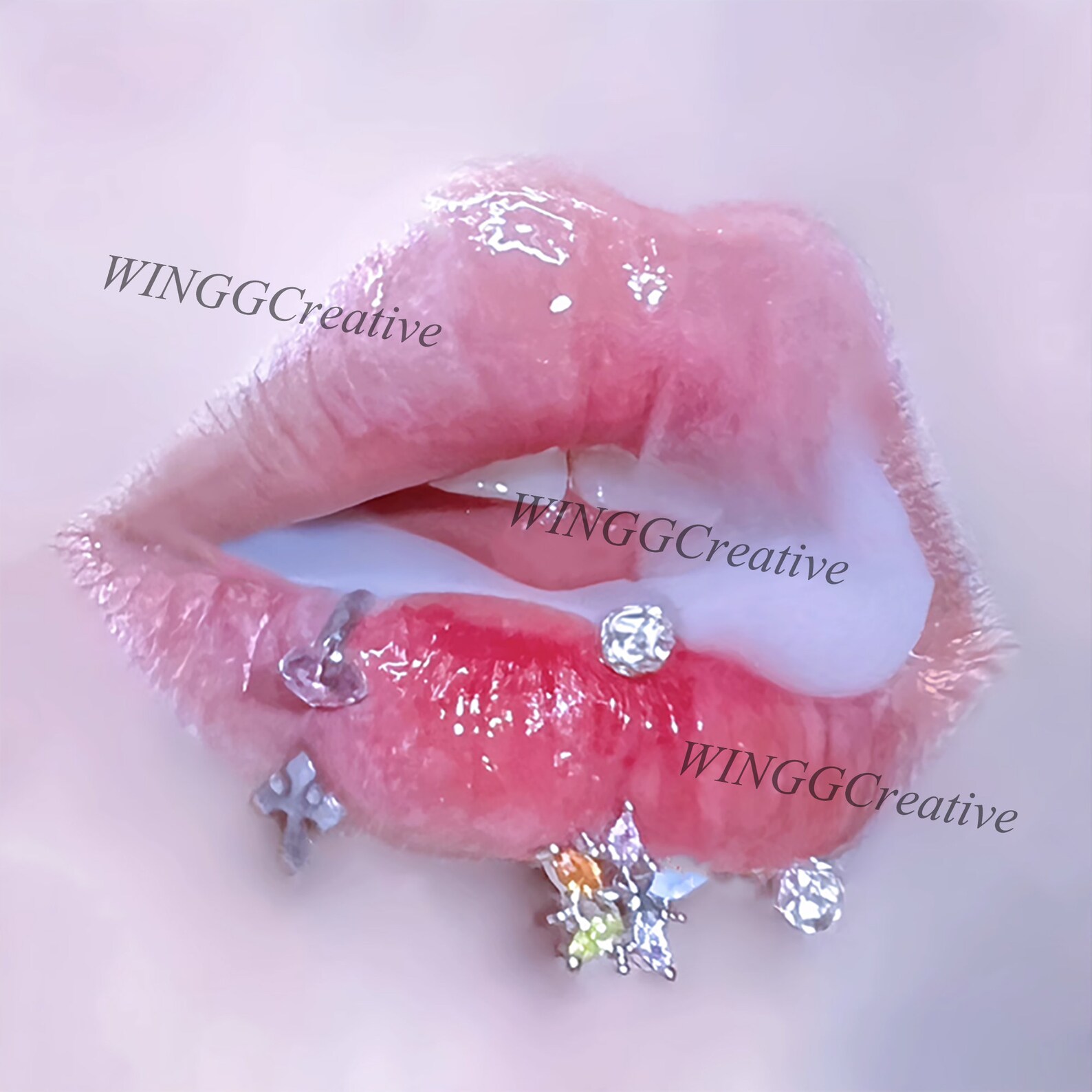 5 Color Star Lip Ring Aesthetics Zircon Lip Ring Sweet Lip - Etsy