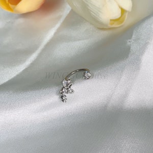 Shiny Butterfly Chain Lip Ring, Sweet Lip Ring, Punk Stud Piercings ...