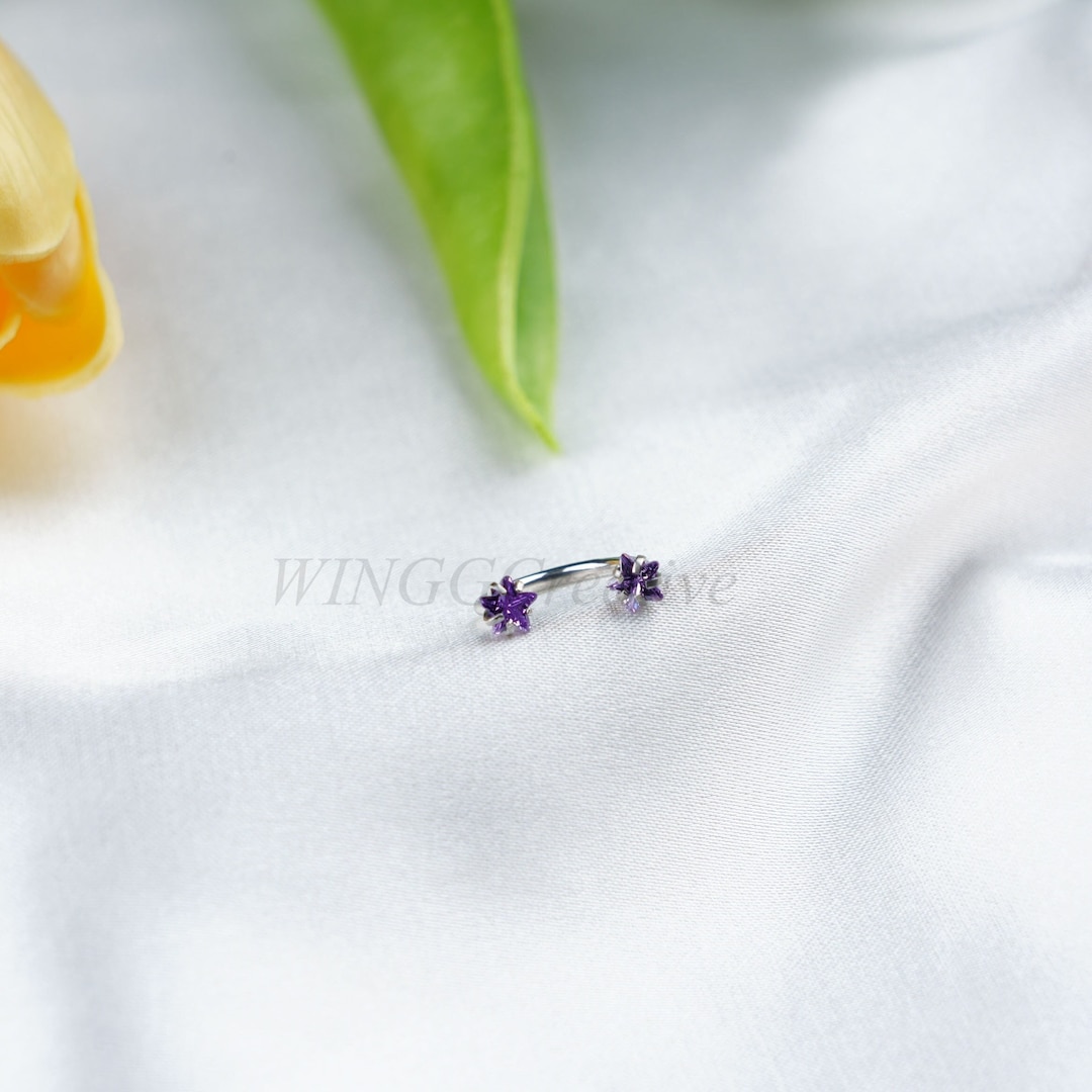 Purple Star Zircon Lip Ring, Personality Lip Stud, Punk Style Stud ...