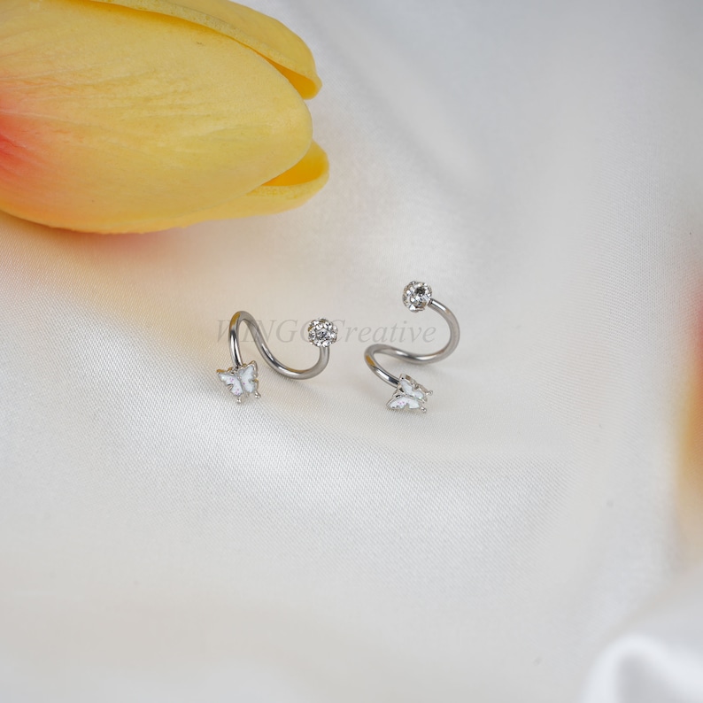 S Shape Butterfly Lip Ring, Sweet Lip Ring, Nose Ring, Lip Piercing ...