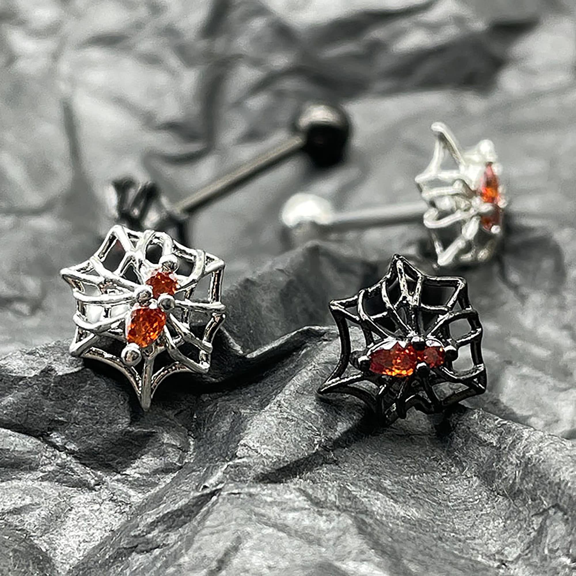 Women Cobweb Tongue Stud Sweet Tongue Ring Titanium Steel - Etsy