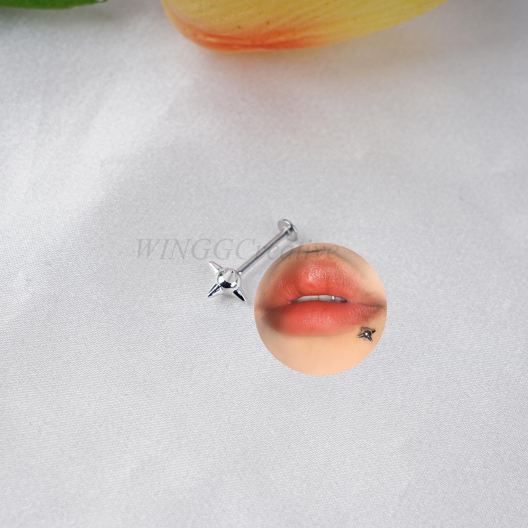 Axe Metal Spike Ball Lip Stud, Lip Piercing Charms, Unique Lip Stud ...