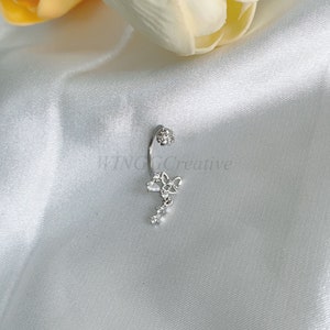 Shiny Butterfly Chain Lip Ring, Sweet Lip Ring, Punk Stud Piercings ...