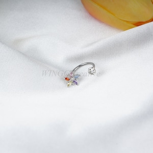 5 Color Star Lip Ring, Aesthetics Zircon Lip Ring, Sweet Lip Piercing ...