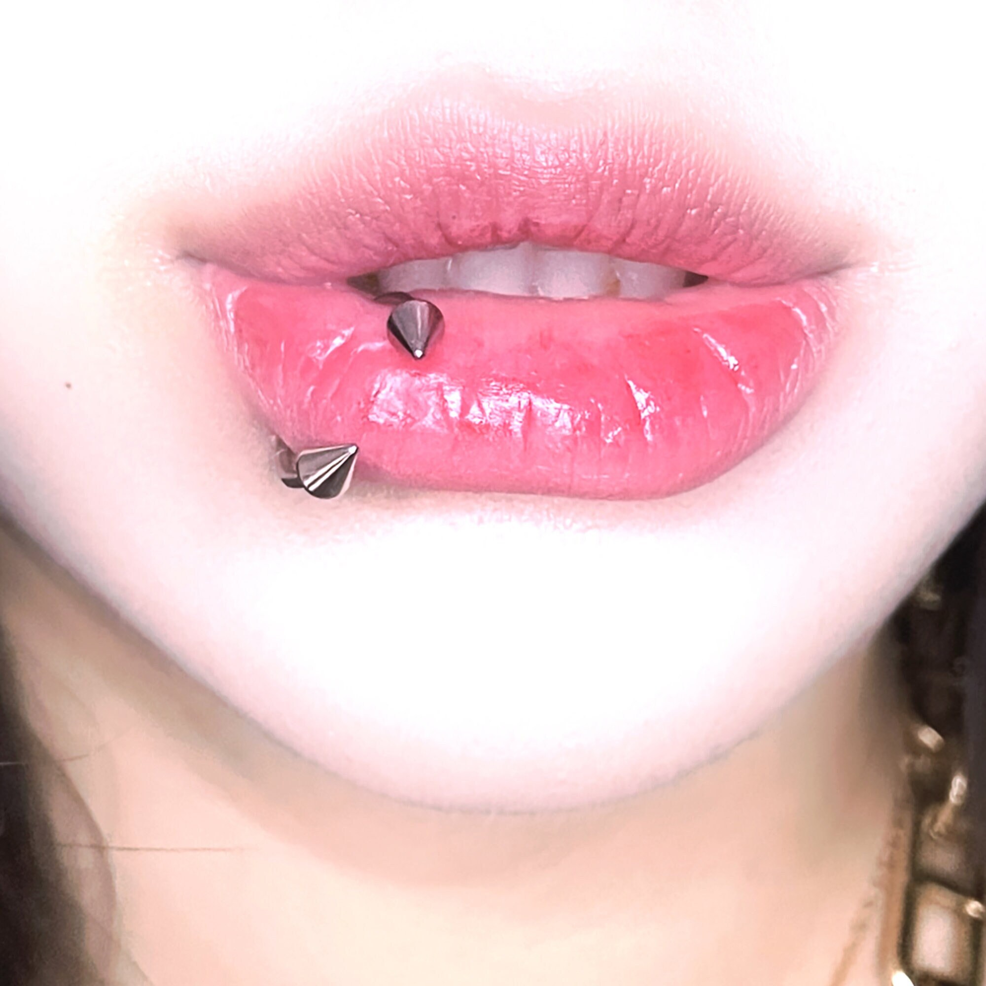 Minimalist Round Ball Pointed Cone Lip Stud, Punk Style Stud, Cartilage ...