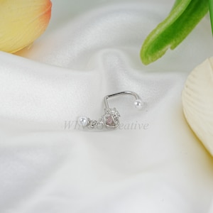 Shiny Planet Chain Lip Ring, Sweet Preal Lip Ring, Punk Stud Piercings ...