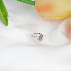 Heart-shaped Crystal Lip Ring, Personality Lip Stud, Punk Style Stud ...