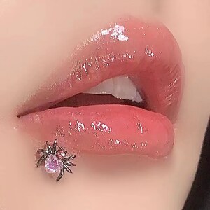Spider Lip Ring, Crystal Lip Stud, Tragus Piercing, Fashion Eyebrow ...