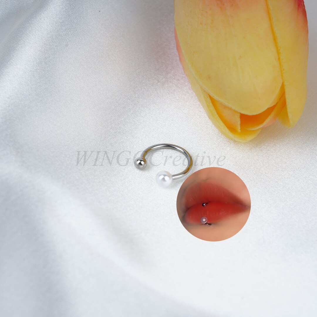 Pearl Acrylic Lip Ring, Titanium Steel Cartilage Stud, Cool Stud ...