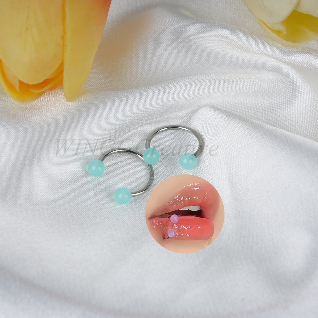 Aesthetics Purple Acrylic Lip Ring, Women Sweet Lip Ring, Cartilage ...