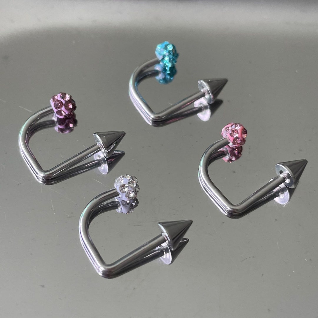 Shiny Ball U-shaped Lip Stud, Devil Lip Ring, Punk Stud Piercing, Body ...