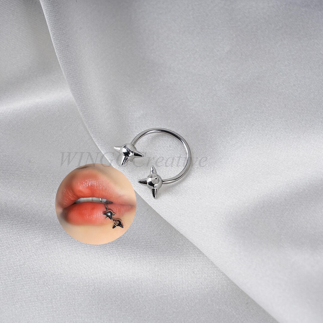 Axe Metal Spike Ball Lip Ring, Sweet Lip Ring, Cartilage Piercing ...