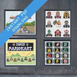 Super Mario Kart (SNES) - Cross Stitch Pattern Set - Etsy