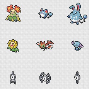 Pokémon (all Gen 1 - 9, and Items) - Cross Stitch Pattern Set - Etsy