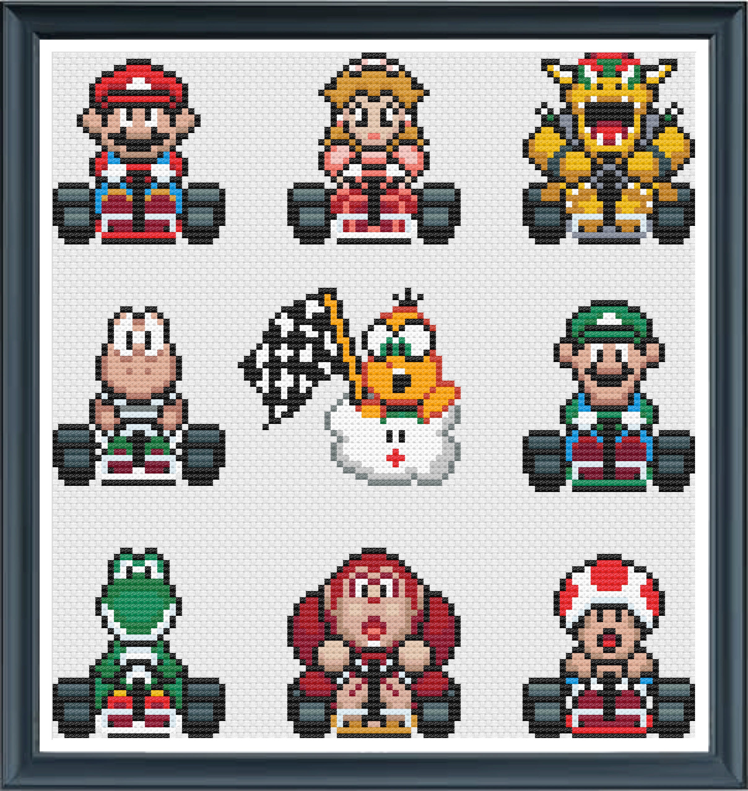 Super Mario Kart SNES Cross Stitch Pattern Set - Etsy