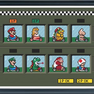 Super Mario Kart (SNES) - Cross Stitch Pattern Set - Etsy