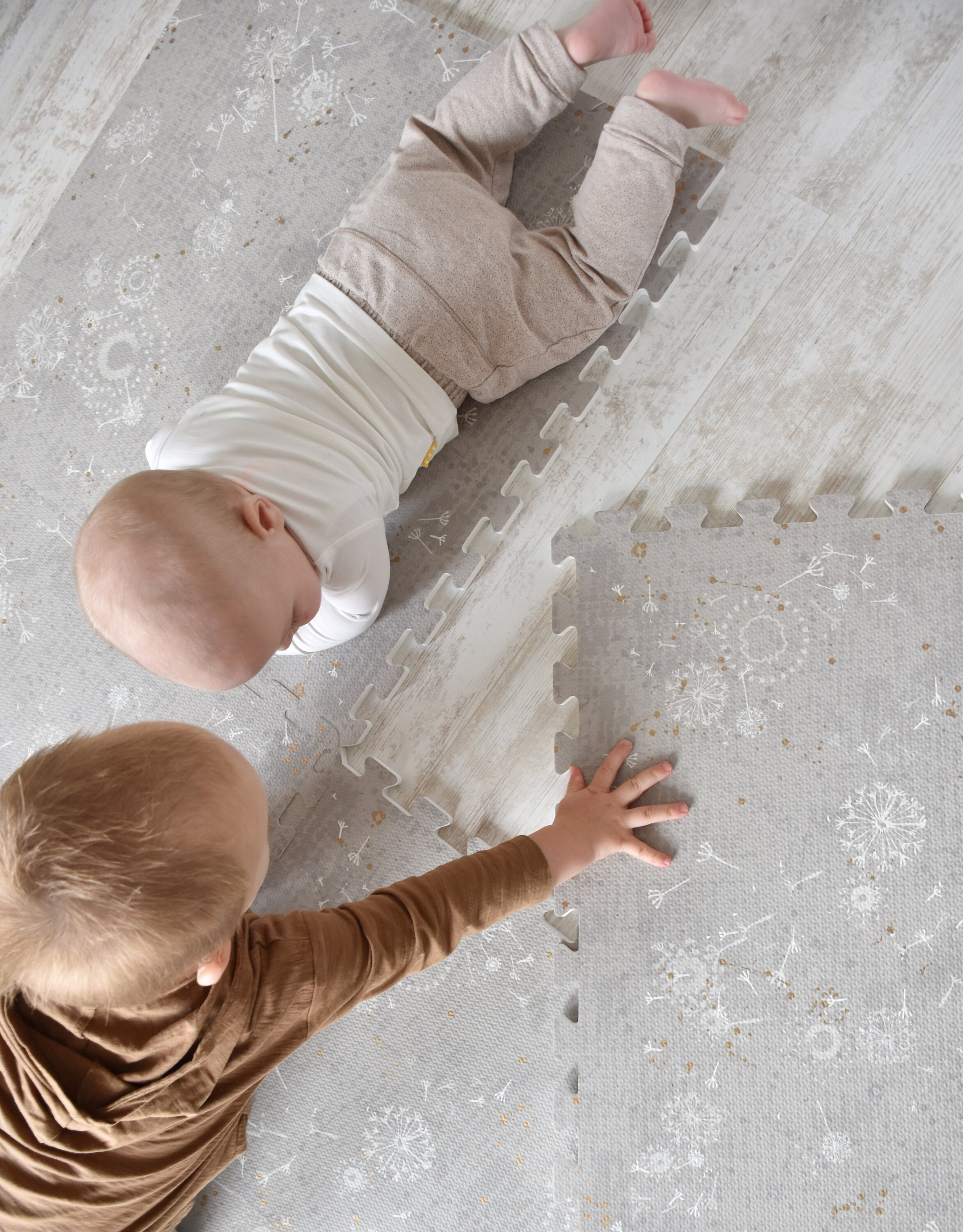 Puzzle Playmat Grey Modern Dandelion Print - Etsy